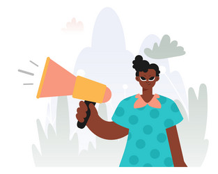 Affected in voice in activism person Royalty Free Vector