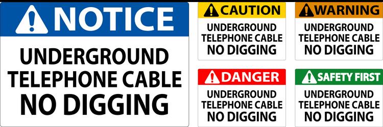 Caution sign underground telephone cable Vector Image