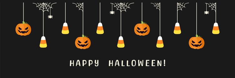 Happy halloween border banner with candy corn Vector Image