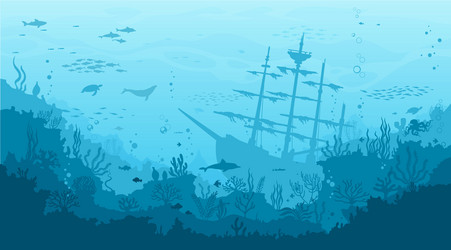 Sunken Pirate Ships Underwater