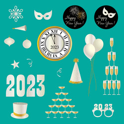Countdown clock with numbers 2023 new year poster Vector Image