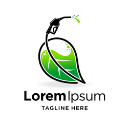 Eco-friendly fuel logo with leaf concept Vector Image