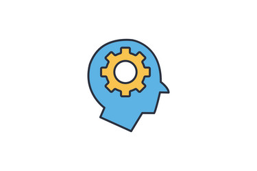 Human centric design icon with gears Royalty Free Vector