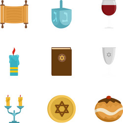 Israel flag icon flat style Royalty Free Vector Image