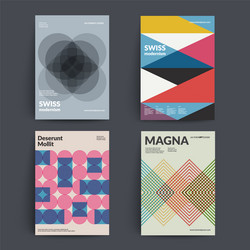 Retro covers set swiss style modernism Royalty Free Vector