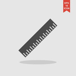 Ruler 5 inch icon in flat style meter measure Vector Image