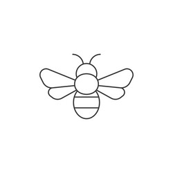 Honey bee outline icon isolated on white Vector Image
