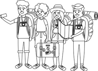 Tourist people cartoon Royalty Free Vector Image