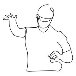 Linear dj outline Royalty Free Vector Image - VectorStock