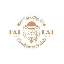 Fat cat logo Royalty Free Vector Image - VectorStock