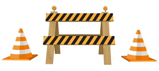 Barricade road barrier game pixel art Royalty Free Vector