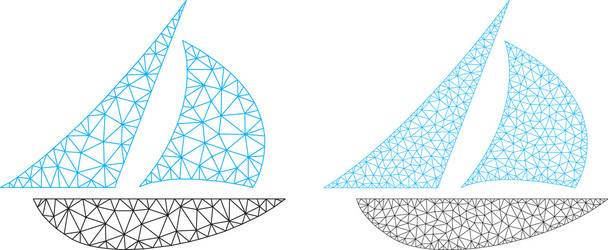 Sail boat icons - triangle mesh Royalty Free Vector Image