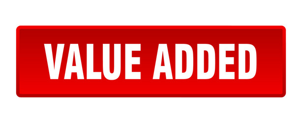 Value added sign rounded red sticker Royalty Free Vector