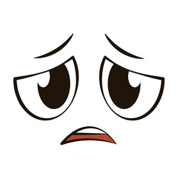 White flat crying face expression avatar Vector Image