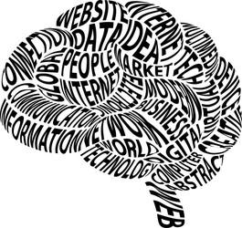 Conceptual abstract word cloud in brain shape Vector Image