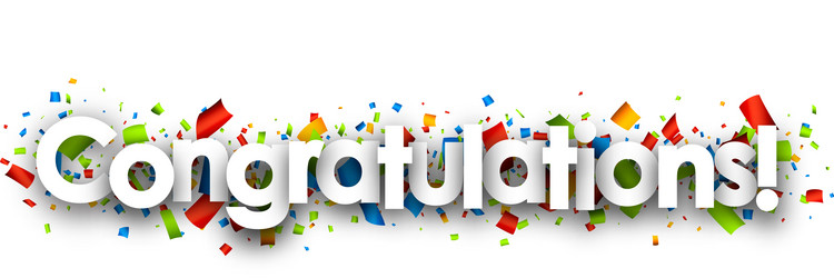 Congratulations banner with balloon Royalty Free Vector