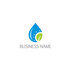 Water plant logo template design emblem Royalty Free Vector