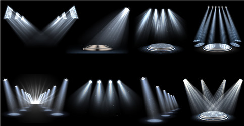 Realistic set of colorful light explosion effects Vector Image