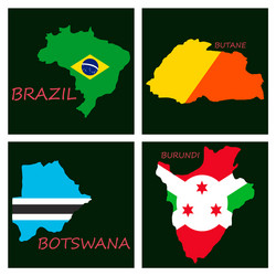 World map-countries in color on white background Vector Image