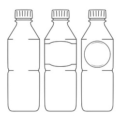 Bottle of water sketch simple line drawing Vector Image