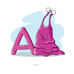 Cartoon flat monsters alphabet big set icons Vector Image