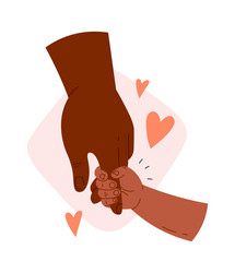 Child hold adult hand Royalty Free Vector Image