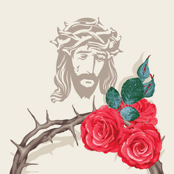 Portrait of crying jesus christ Royalty Free Vector Image
