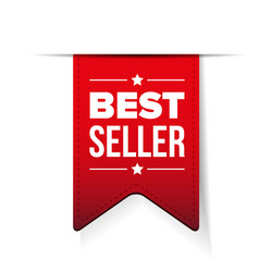 Best seller red ribbon Royalty Free Vector Image
