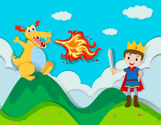 Fighting brave knight Royalty Free Vector Image