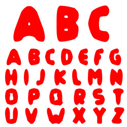 Red alphabet set a to z Royalty Free Vector Image
