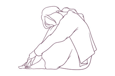 Drawing Sad Girl Alone