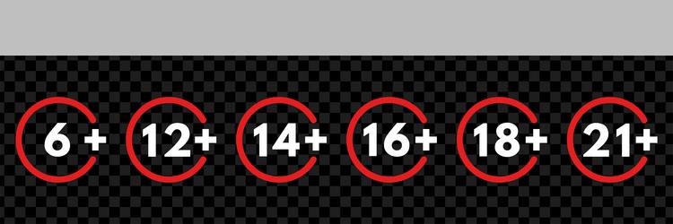 Under age sign adults content only age Royalty Free Vector