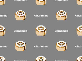 Cinnamon roll cartoon character seamless pattern Vector Image