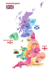 United kingdom high detailed map Royalty Free Vector Image