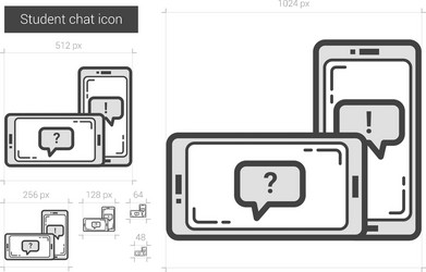 Student chat line icon Royalty Free Vector Image