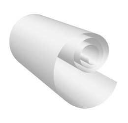White realistic paper roll medieval rolled Vector Image