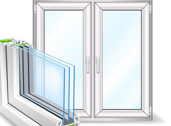 Glass icon window company or building service Vector Image