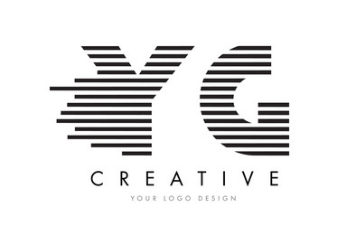Creative blue letters yg y g logo with leading Vector Image