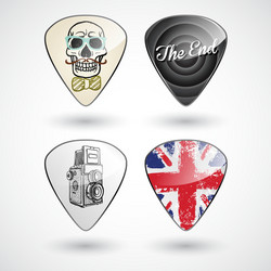 Template with stylish design of guitar plectrum Vector Image