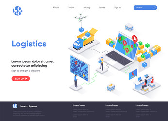 Logistics isometric set Royalty Free Vector Image