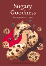 Poster template with homemade cookie Royalty Free Vector