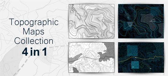 Topographic map banners Royalty Free Vector Image
