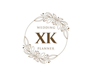 Xk initials letter wedding monogram logos Vector Image