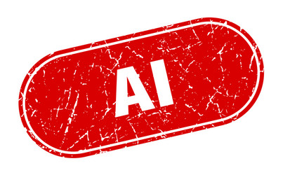 Ai stamp ai label round grunge sign Royalty Free Vector