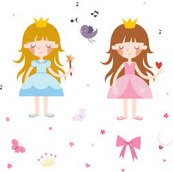 Five cute princesses Royalty Free Vector Image