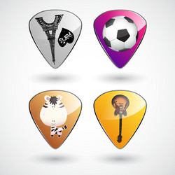 Template with stylish design of guitar plectrum Vector Image