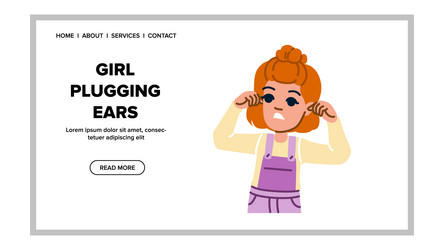 Person plugging ears kid Royalty Free Vector Image