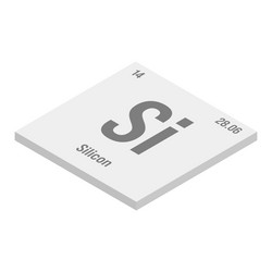 Silicon si periodic table element Royalty Free Vector Image