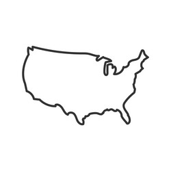America map icon in black and white Royalty Free Vector