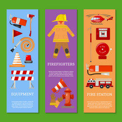 Fire safety set banners Royalty Free Vector Image